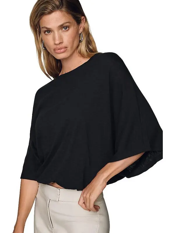 Anthropologie Cotton Oversized Bubble Shirt Top - Black