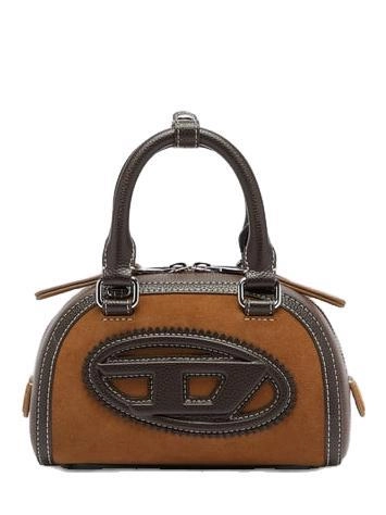 DIESEL® 1dr Dome Mini Bowling Bag With Appliquéd Logo - Brown