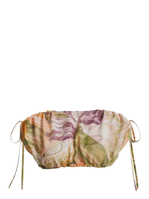 ANDREA IYAMAH Ondu Vibra Mesh Shirred Crop Top - Multicolor