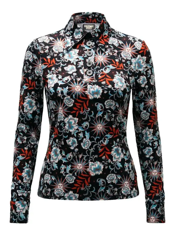 CRONO ZEE Felix Top Solstice Garden Print - Orange