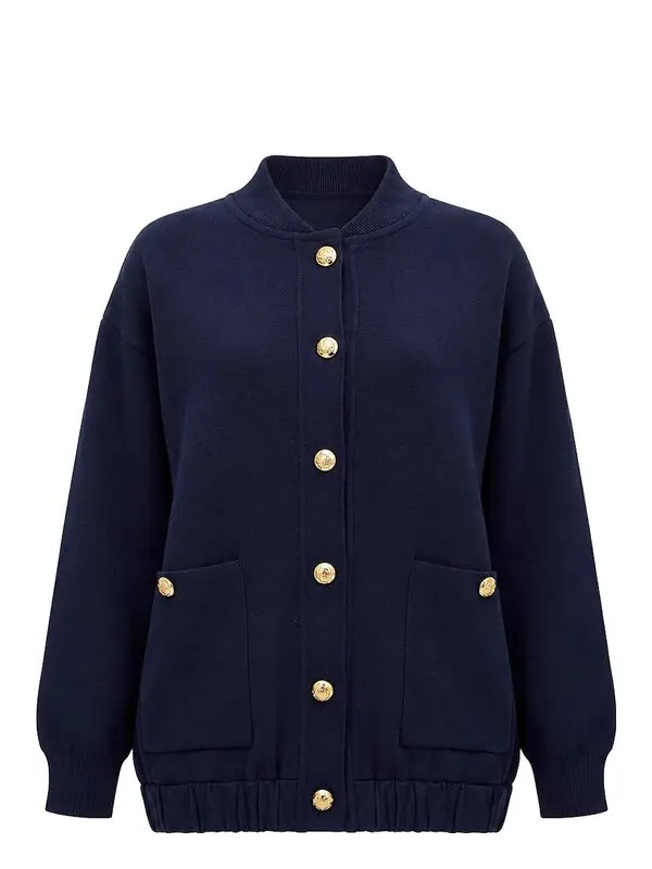 EXQUISE Barbara Knit Cardigan - Blue