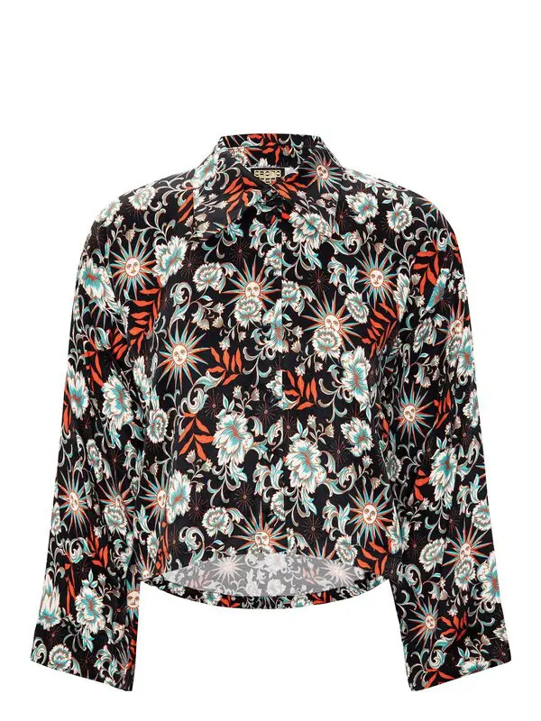 CRONO ZEE Eno Top In Solstice Garden Print - Orange