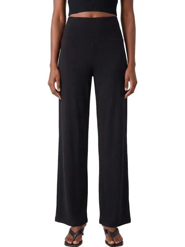 Norma Kamali High-waisted Stretch Jersey Trousers - Black