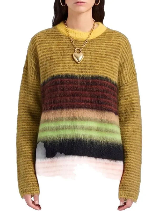 La DoubleJ Striped Wool And Mohair Sweater - Yellow