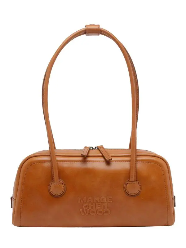 MARGESHERWOOD Boston Smooth Calfskin Leather Shoulder Bag - Brown