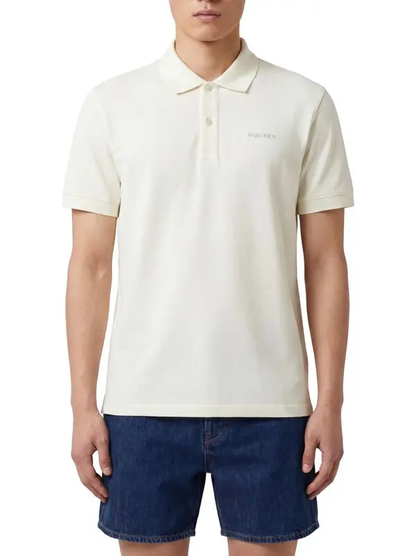Alexander McQueen Cotton Polo Shirt - Ivory