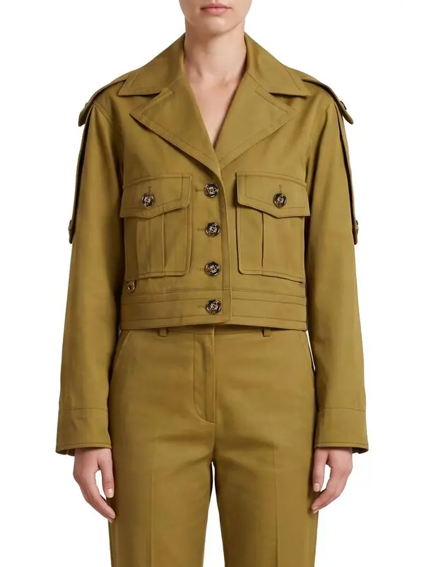 Zimmermann Cropped Utility Jacket - Kaki
