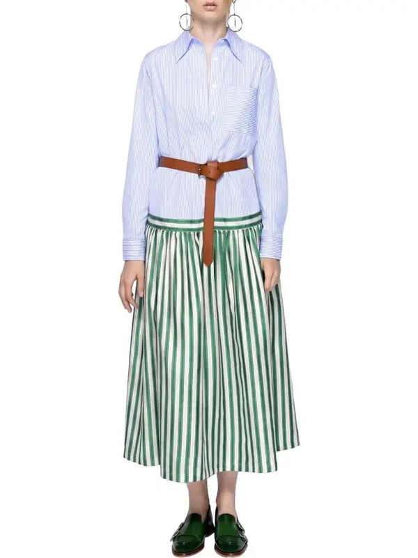 PAULA Rosalia Striped Cotton And Silk Poplin Shirt Dress - Multicolor