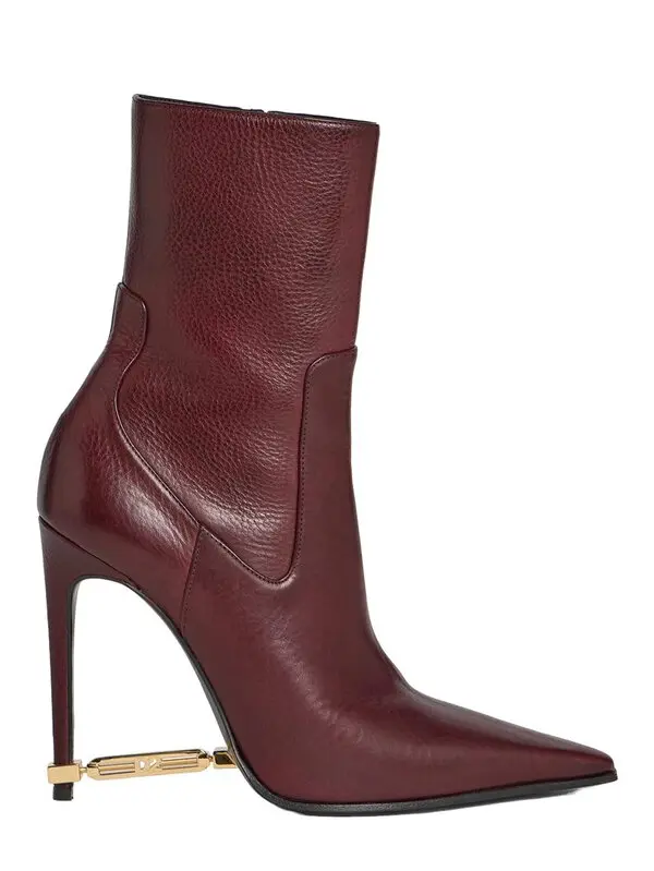 Dsquared2 Metal Bar Heeled Ankle Boots - Red