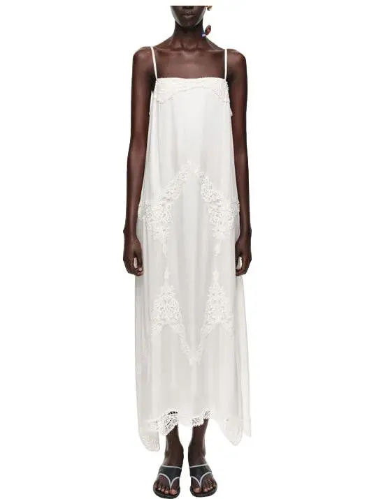 Bimba Y Lola Strappy Crochet Midi Dress - Sand