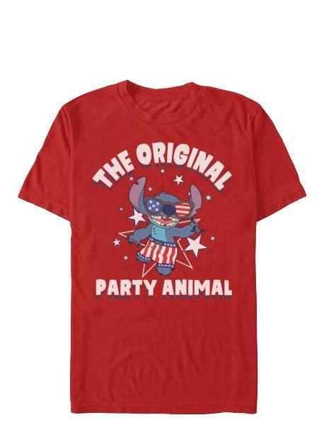 LILO & STITCH The Original Party Animal Short Sleeve Graphic T-shirt - Red