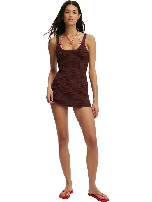 Cotton:on Lenni Knit Mini Dress - Espresso