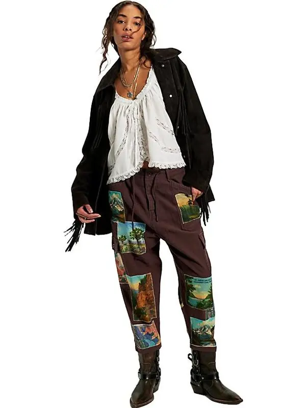 DENIM AND BONE Wildlife Patched Cargo Pants - Navy