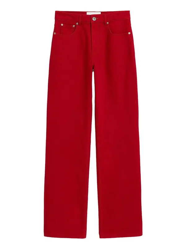 AMI Paris Large-fit Cotton Jeans - Ruby Red