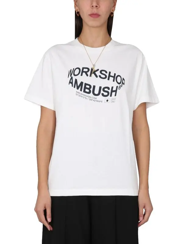 AMBUSH Logo Printed T-shirt - White