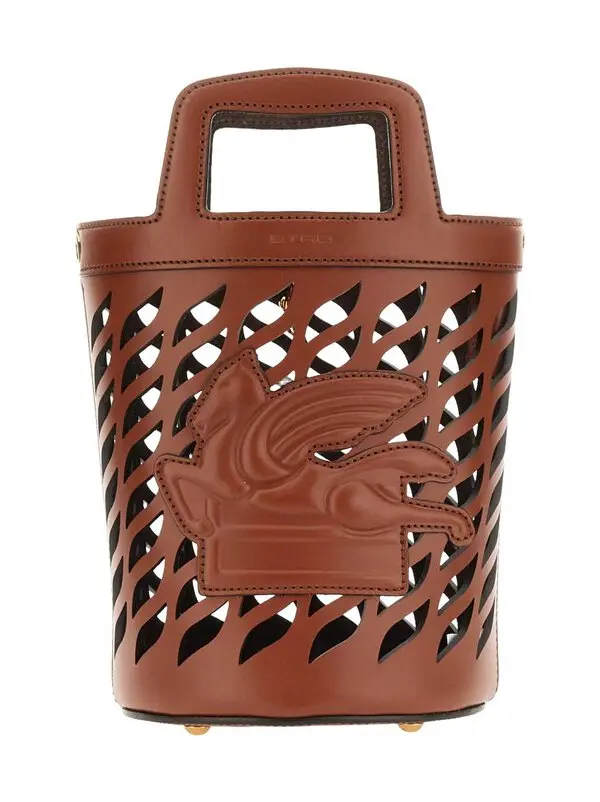 Etro Leather Coffa Bag With Embossed Logo - Multicolor
