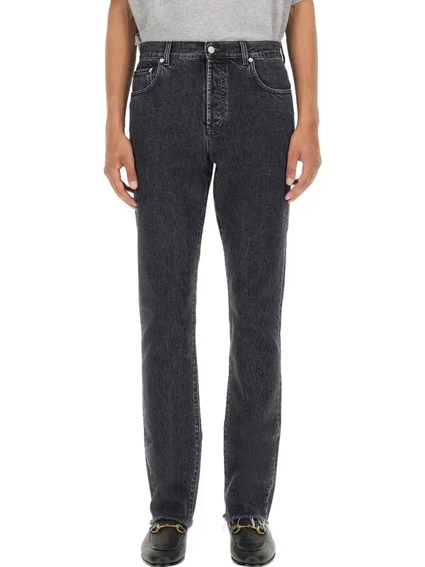 Gucci Denim Pants With Label - Black
