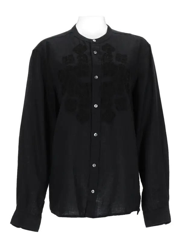 P.a.r.o.s.h Embroidered Linen Shirt - Black