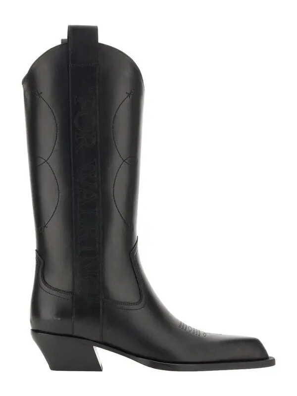 Off-White Texan Leather Boots - Black
