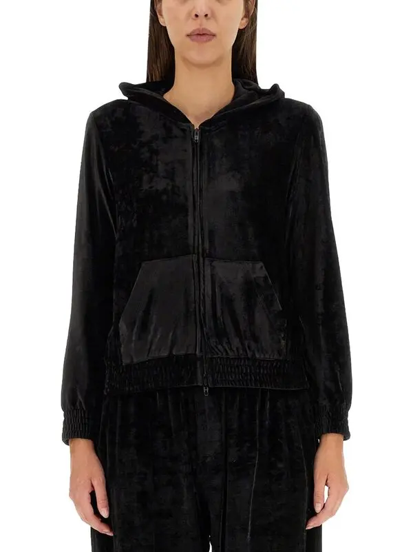Balenciaga Bb Paris Zippered Hoodie - Black