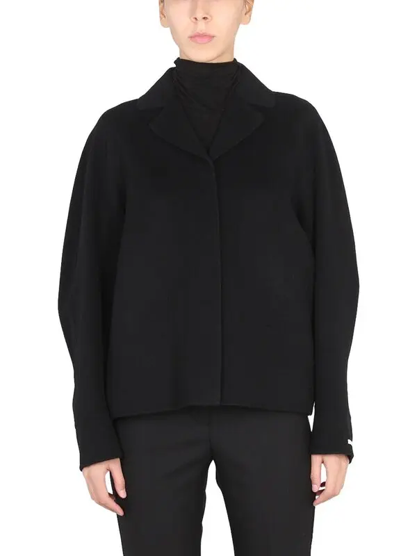 Max Mara Notched Lapel Short Coat - Black