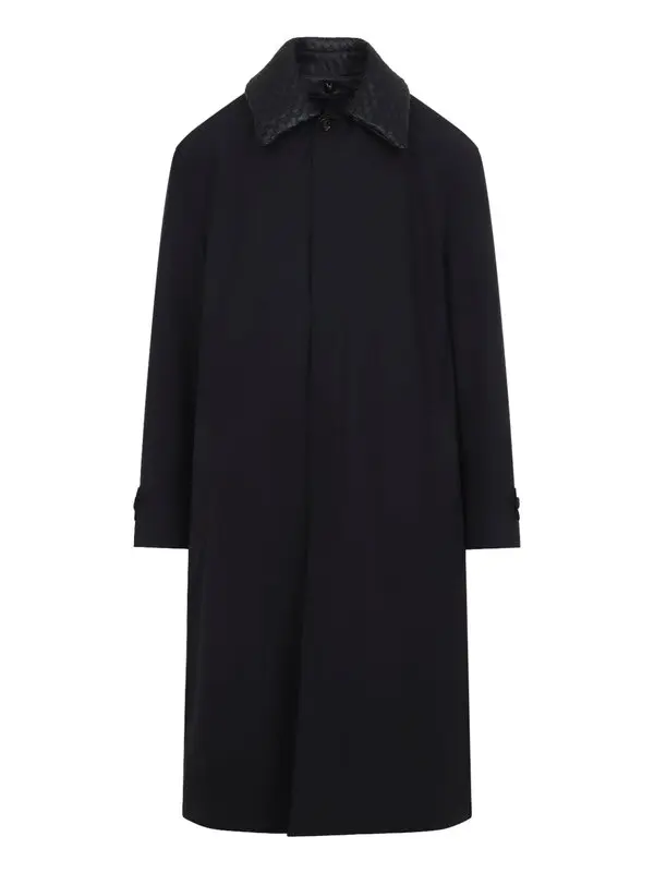 Bottega Veneta Technical Wool Blend Trench Coat - Black