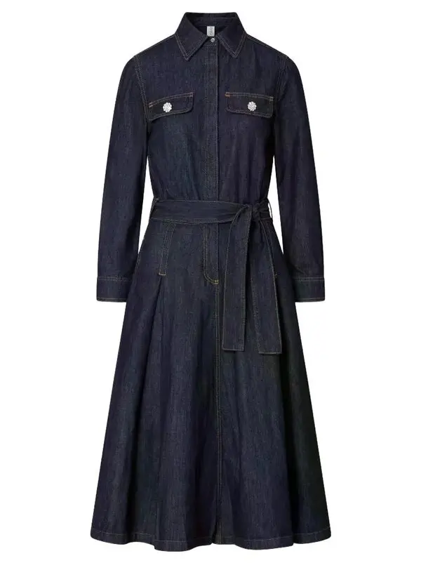 Liu Jo Long Denim Shirt Dress - Blue