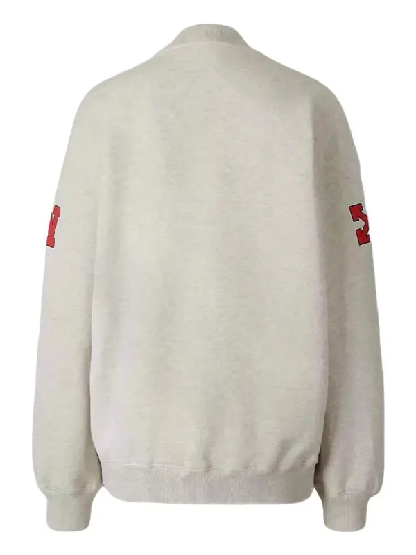 Off-White Logo Print Crew Neck Sweater - Grey