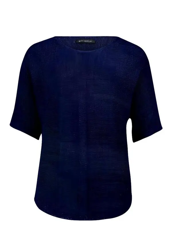 BETTY BARCLAY Fine-knit Short-sleeve Top - Blue