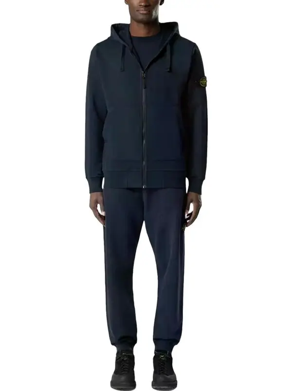 Stone Island Cotton Zip-up Hoodie - Blue