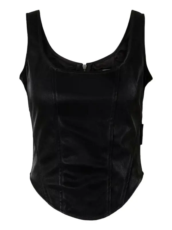 Off-White Zip-up Corset Top - Black