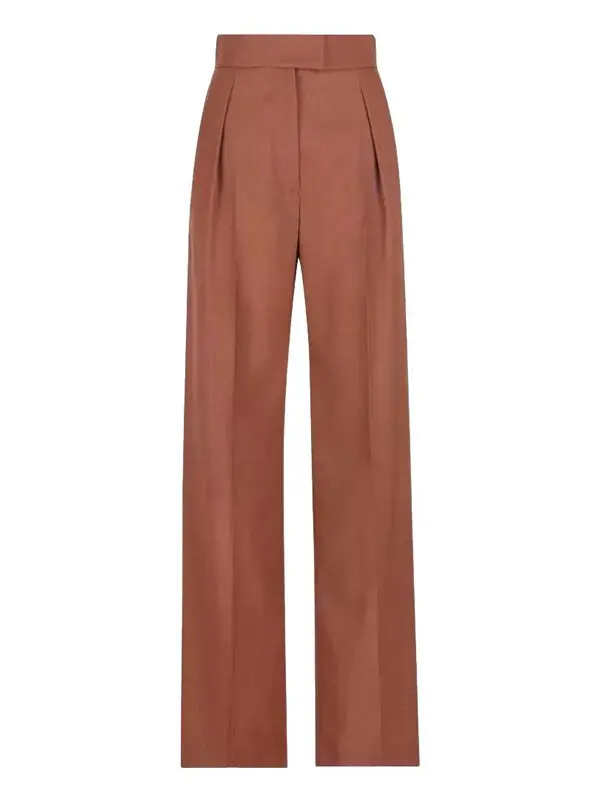 Valentino Garavani Pleated Wool Wide-leg Trousers - Brown