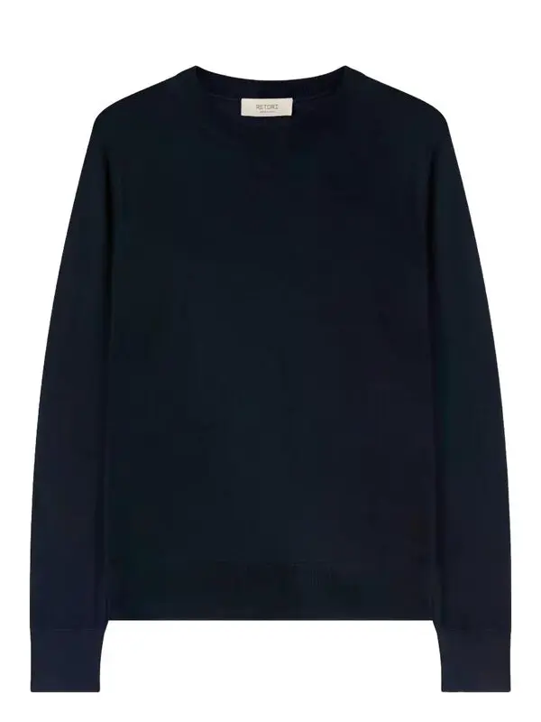 RETORI Retro Fine-knit Sweatshirt - Blue
