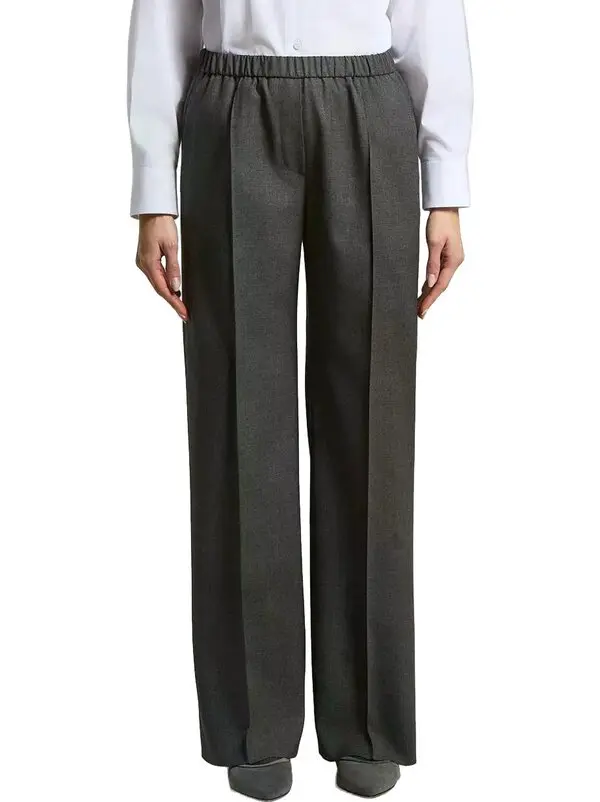 Peserico Wide-leg Elasticated Waistband Trousers - Grey