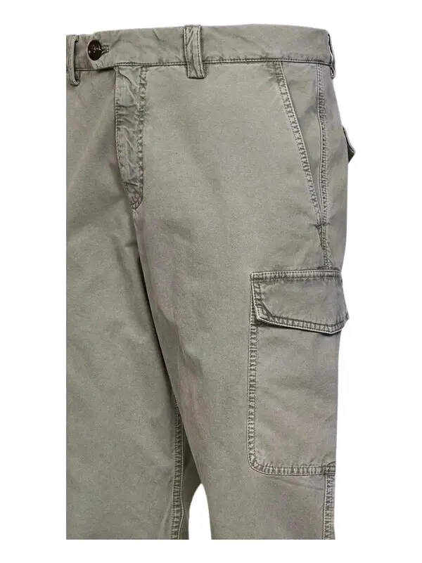 Brunello Cucinelli Garment-dyed Cotton Cargo Pants - Grey