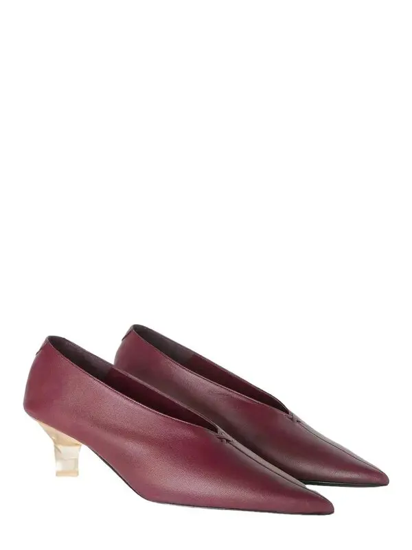 RETORI Ballet Plex Leather Heeled Pumps - Red