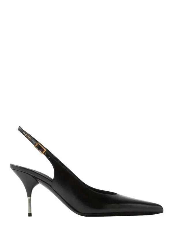 Versace Pointed Slingback Pumps - Black