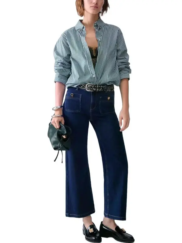 Liu Jo Cropped Flare Jeans - Blue