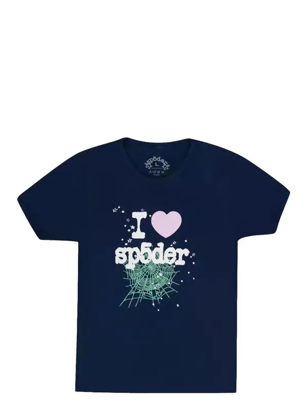 SP5DER Graphic Print T-shirt - Blue
