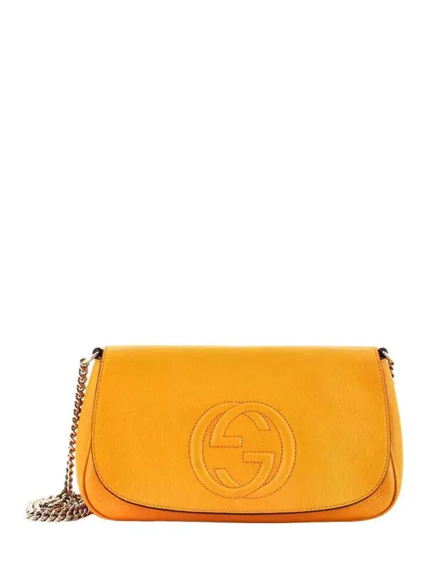 Gucci Soho Chain Leather Crossbody Bag - Orange