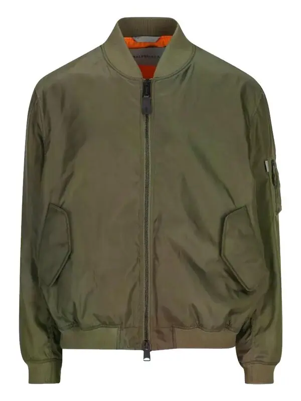 Balenciaga Off-shoulder Oversized Bomber Jacket - Green