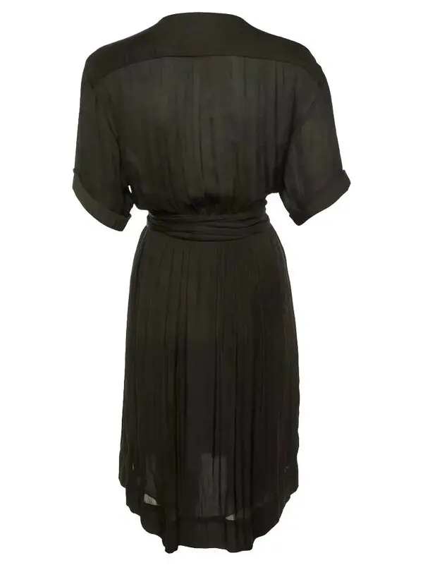 MARANT ETOILE Wrap Midi Dress With V-neck And Tied Waist - Black