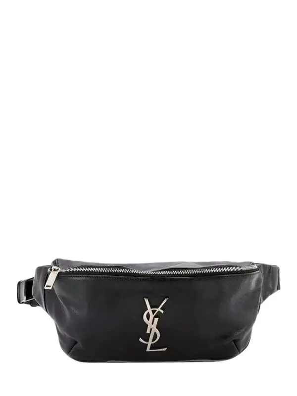 Saint Laurent Monogram Leather Belt Bag - Black