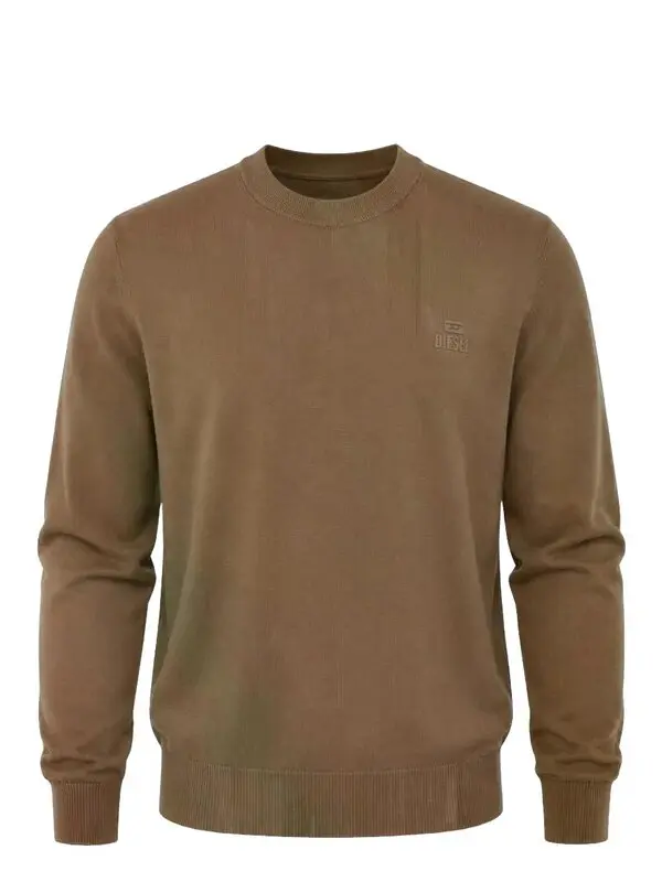 DIESEL® Embossed-logo Cotton Sweater - Brown