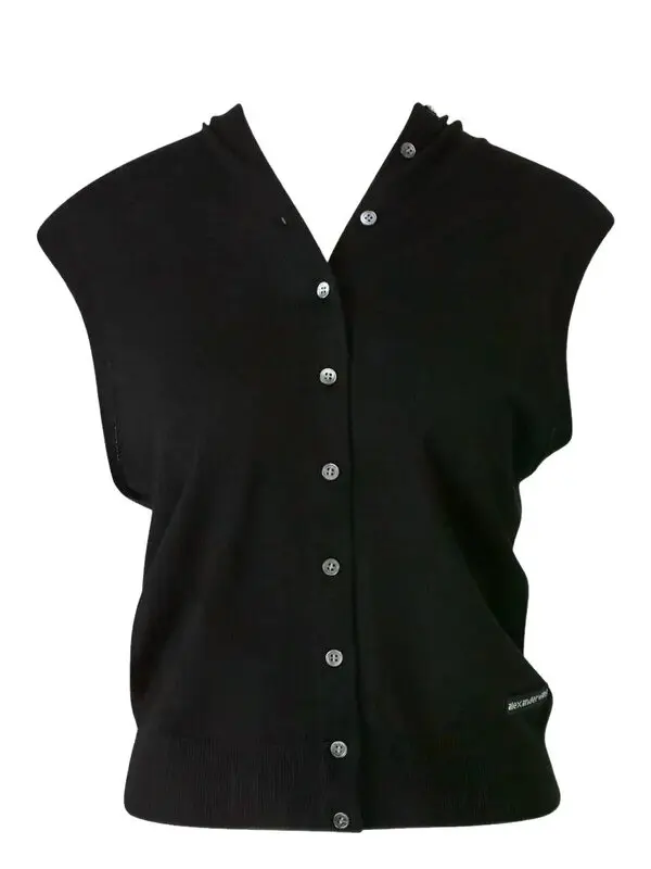 Alexander Wang Wool Knitted Sleeveless V-neck Top - Black