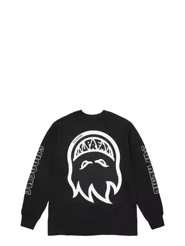 Supreme X Spitfire Logo Print Crewneck Sweatshirt - Black