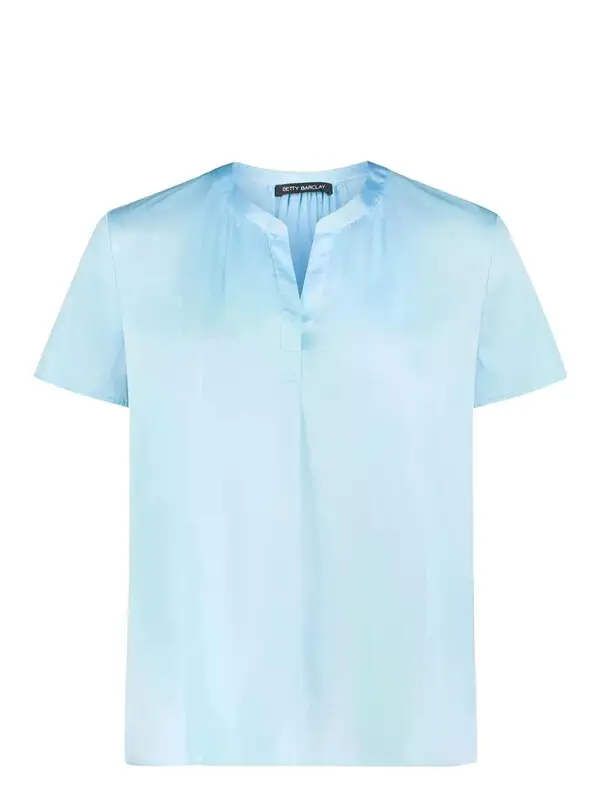 BETTY BARCLAY Pleated Satin-finish Blouse - Blue
