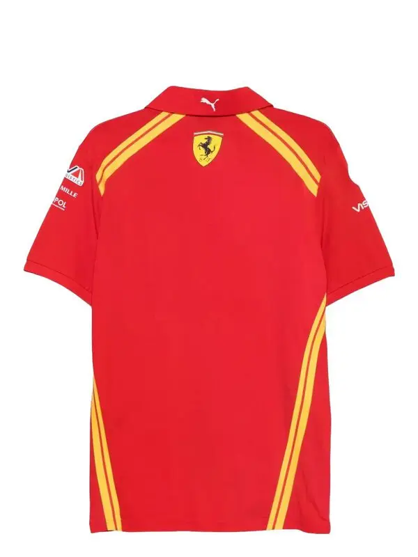 PUMA X Ferrari Logo-patch Zip-fastening Polo Shirt - Red