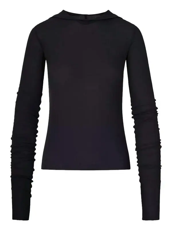 Rick Owens Ribbed Knit Hoodie - Black