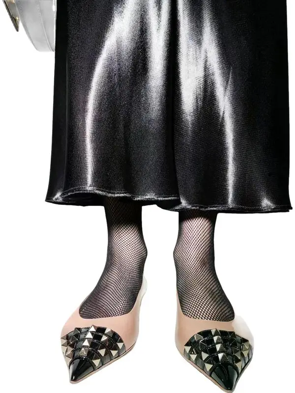 Valentino Garavani Rockstud Leather Ballet Flats - Neutrals